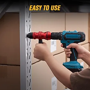 TaskStar Rivet Nut Drill Adapter Kit, Cordless Rivet Nut Tool Adapter Use with Electric Drills and Screwdriver, Rivet Gun Adapter for Drill Rivet Nut Drill Attachment with 6 Mandrels and 10 Nuts