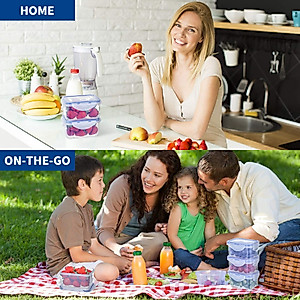 KIGI [6 Pack] 6.1OZ/17OZ Mixed Size Airtight Plastic Food Storage Containers Set, Rectangular Small Storage Boxes, Microwave, Freezer and Dishwasher Safe