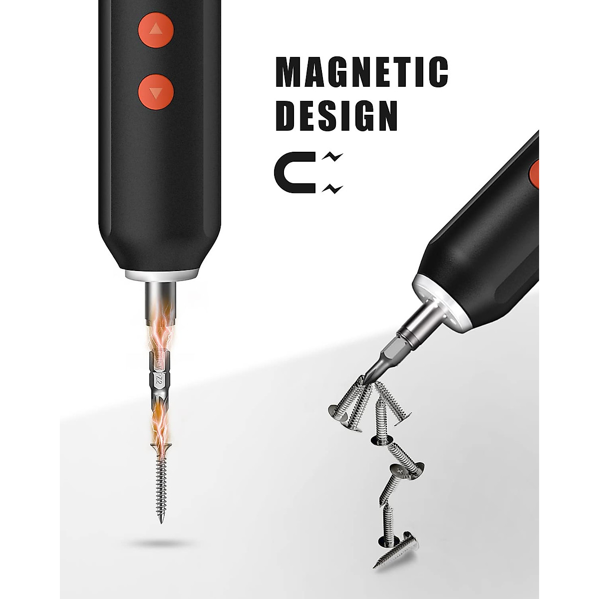 Electric Screwdriver, Cordless Power Screwdriver Set with 2000mAh Rechargeable Battery, 3.7V, 4 LEDs, USB-C Cable, 20pcs Bits, Automatic & Manual, High Torque 2.5Nm