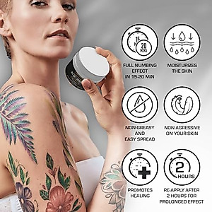 Ink Scribd Premium Tattoo Numbing Cream Topical Pain Treatment for Tattoos. Also for Laser Hair Removal, Brazilian Waxing, Microblading, Microneedling - Maximum Strength 5% Lidocaine (1oz)
