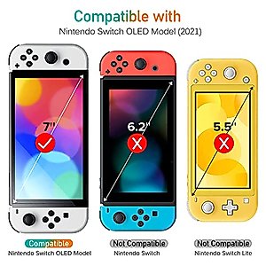 ivoler [4 Pack Tempered Glass Screen Protector Designed for Nintendo Switch OLED Model 2021&2023 with [Alignment Frame] Transparent HD Clear[Updated Version] Screen Protector for Switch OLED 7''