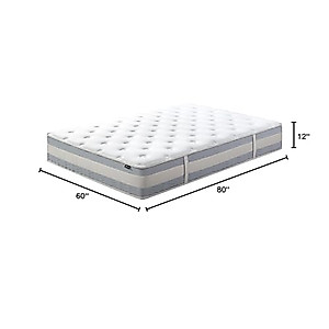ZINUS 12 Inch Cooling Comfort Support Hybrid Mattress [New Version], Queen, Fiberglass Free, Medium Plush, Cooling Motion Isolation, Certified Safe Foams & Fabric, Mattress in A Box