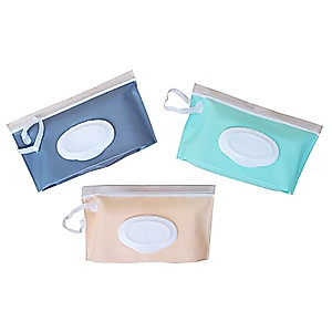 Baby Wipe Case Travel Holder | Keeps Wipes Moist | Set of 3 Wet Wipes Holders Cases | Portable Travel On The Go Refillable Dispenser Container, by purifyou