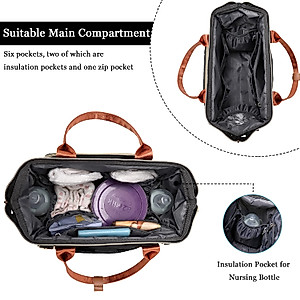 KYALOU Small Diaper Bag, Mini Baby Backpack for Mom, Multi-function Waterproof Travel Tote for Booys and Giirls (Black)