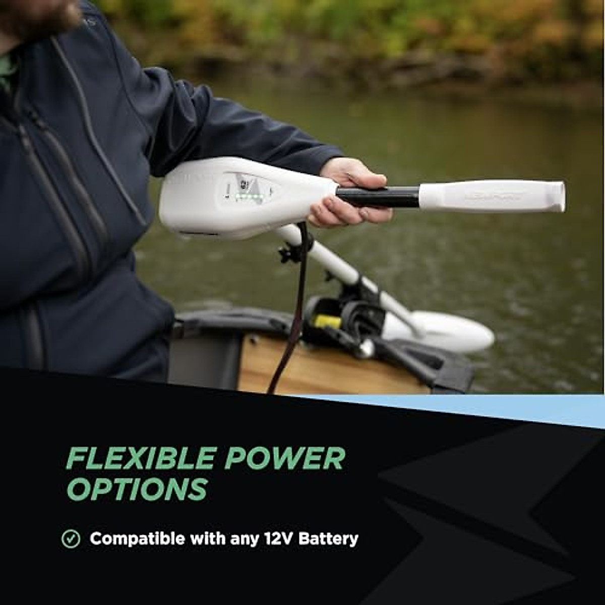 Newport L-Series 86lb Thrust Transom Mounted Saltwater Electric Trolling Motor w/LED Battery Indicator (40" Shaft)