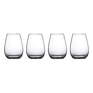 Marquis By Waterford Moments Stemless Wine Glass Set of 4, 4 Count (Pack of 1), Clear