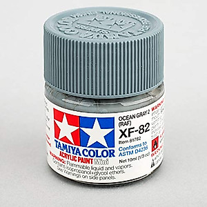 Tamiya America, Inc Acrylic Mini XF-82 Ocean Gray 2 RAF 10ml Bottle, TAM81782