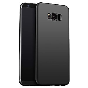 EGALO for Galaxy S8 Slim Case Silicone Soft Skin Flexible TPU Premium Hybrid Shock Absorbing & Scratch Resistant Bumper Protective Phone Cases Cover for Samsung Galaxy S8 (Matte Black)