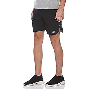 New Balance Men's Impact Run 7 Inch Short, Black , Small