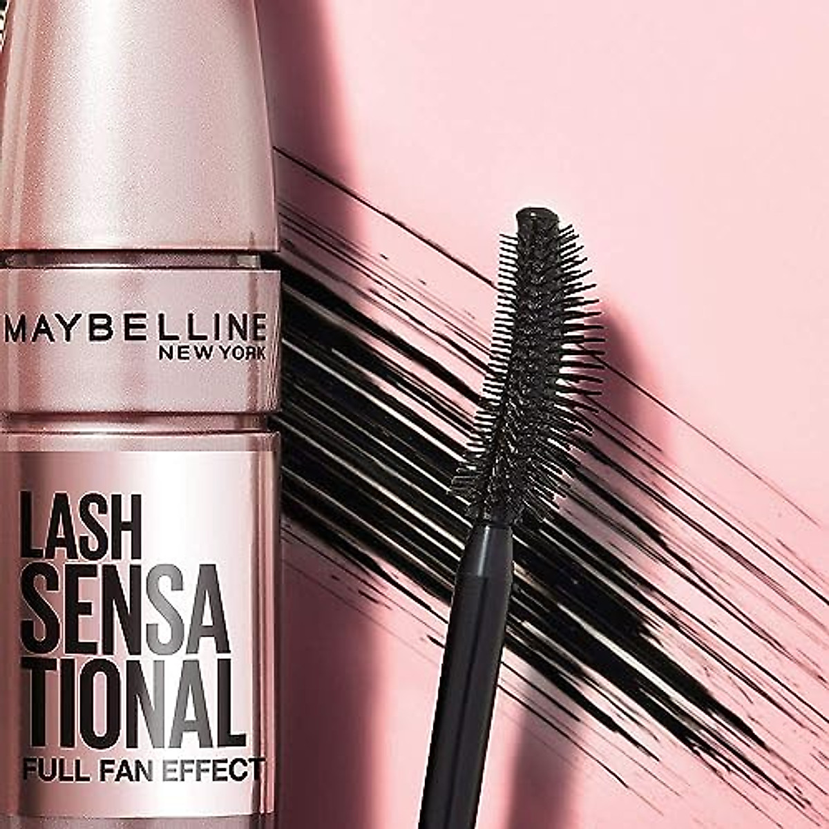 Maybelline Lash Sensational Washable Mascara, Lengthening and Volumizing for a Full Fan Effect, Very Black, 1 Count
