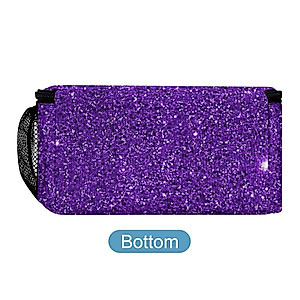 Insulated Lunch Bag Purple Glitter School Lunch Box for 6+ Years Old Boys Girls Bling Thermal Reusable Work Lunch Cooler for Men Women Office