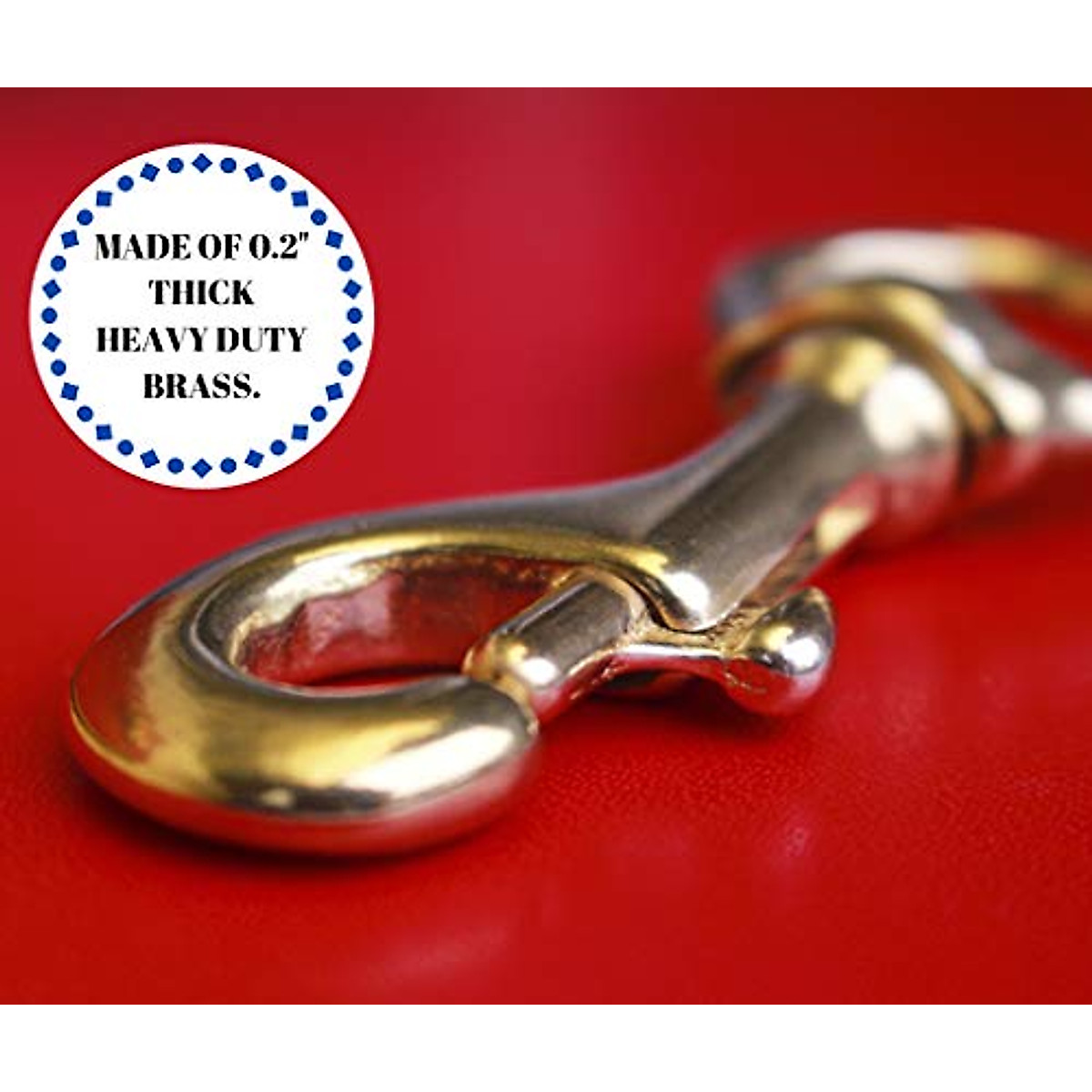 Flag Clips for Rope 4-Pack - Durable 3.2” Bronze Brass Snap Clip with Swivel Eyelet - Best for Flag Poles with Halyard Rope - 4 PCS Flag Pole Clips by Hieno Supplies