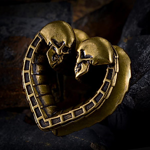 PUNKYOUTH Pair of Snake Ear Plugs Retro Cool Saddle Tunnels Gothic Ear Gauges Expander Stretcher Piercings Gauge 0g to 1 inch