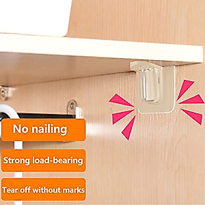20 Pack Punch Free Shelf Support Pegs,Self Adhesive Shelves Clips Plastic Clear Clips for Kitchen Bookcase Wardrobe Bathroom Partition Shelves Support