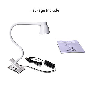 CeSunlight Clip on Reading Light, Clamp Lamp for Desk, 3000-6500K Adjustable Color Temperature, 6 Illumination Modes, 10 Led Beads(White)