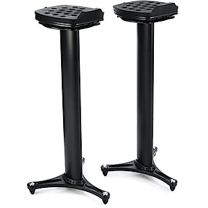 Ultimate Support MS-100B Adjustable Studio Monitor Stands - Black