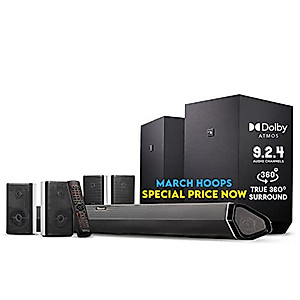 Nakamichi Shockwafe Ultra 9.2.4 Channel 1000W Dolby Atmos/DTS:X Soundbar with Dual 10" Subwoofers (Wireless) & 4 Rear Surround Speakers. Enjoy Plug and Play Explosive Bass & High End Cinema Surround
