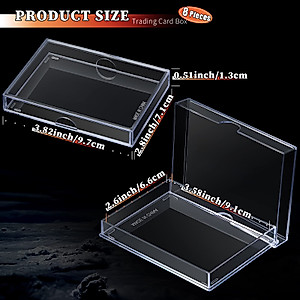 Gersoniel 8 Pcs Baseball Card Case Trading Card Protector 35 Trading Card Capacity Hinged Box Holder Case for Football Plastic Sports Card Case Trading Cards Card Storage and Display, Holds 280 Cards