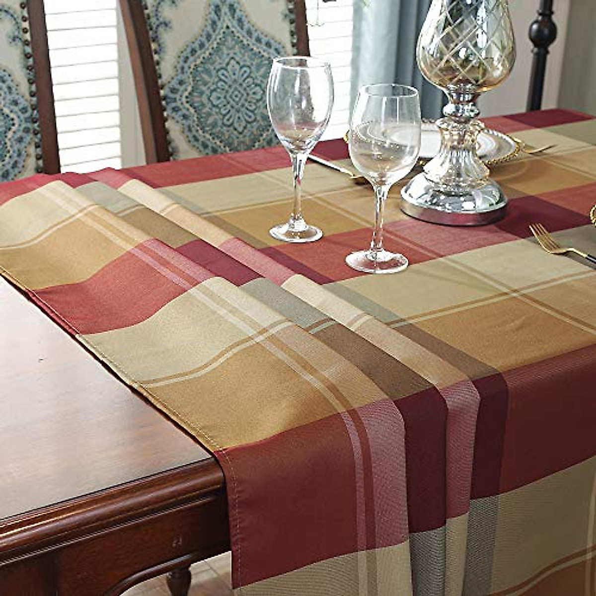 Rectangle Tablecloth 52 x 70 Inch Checkered Table Cloths Spillproof Anti-Shrink Soft and Wrinkle Resistant Decorative Fabric Table Cover for Kitchen Dinning Tabletop Outdoor(Rectangle/Oblong,Red)