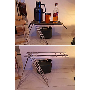 CAMPINGMOON 304 Stainless Steel over fire camp grill 17.56x5.12-inch with Removable Stand Legs and Carrying Bag MTG-TLA