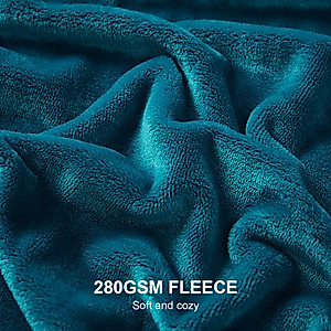 Hansleep Fleece King Size Blanket for Bed Teal, Super Soft Flannel Fuzzy King Size Blanket, Plush Cozy Blanket for All Seasons, Teal, King 90x108 Inches