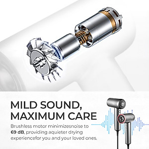 TYMO Travel Hair Dryer, Professional Ionic Blow Dryer for Women, Drying Faster with Less Frizz, Lightweight Compact Hairdryer with Thermal-Control for Travel/Home