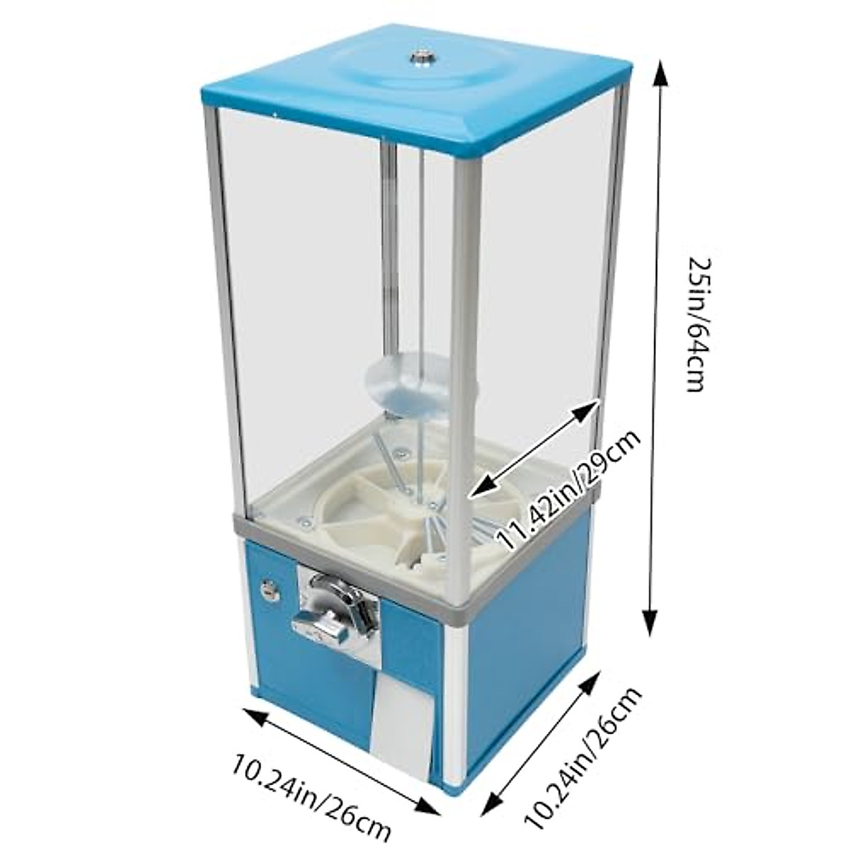 CNCEST 10.24 * 10.24 * 25.2in Vending Machine,Candy Vending Machine with Keys-Cash Box Capacity:700-800 Coins,for Retail Stores/Amusement Parks/Hypermarkets (Yellow)