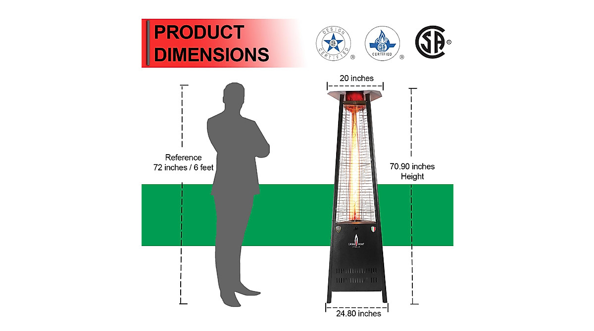 Lava 2G A-LINE 8ft Propane Patio Heater with Remote Control