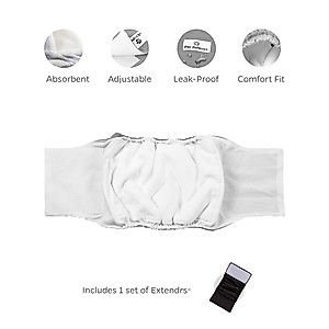 Pet Parents Premium Washable Dog Belly Bands & Extendrs, (3pack) of Male Dog Diapers, Male Dog Wraps, High Absorbing Belly Band for Male Dogs, Color: Black, Size: Extra Large Dog Belly Band