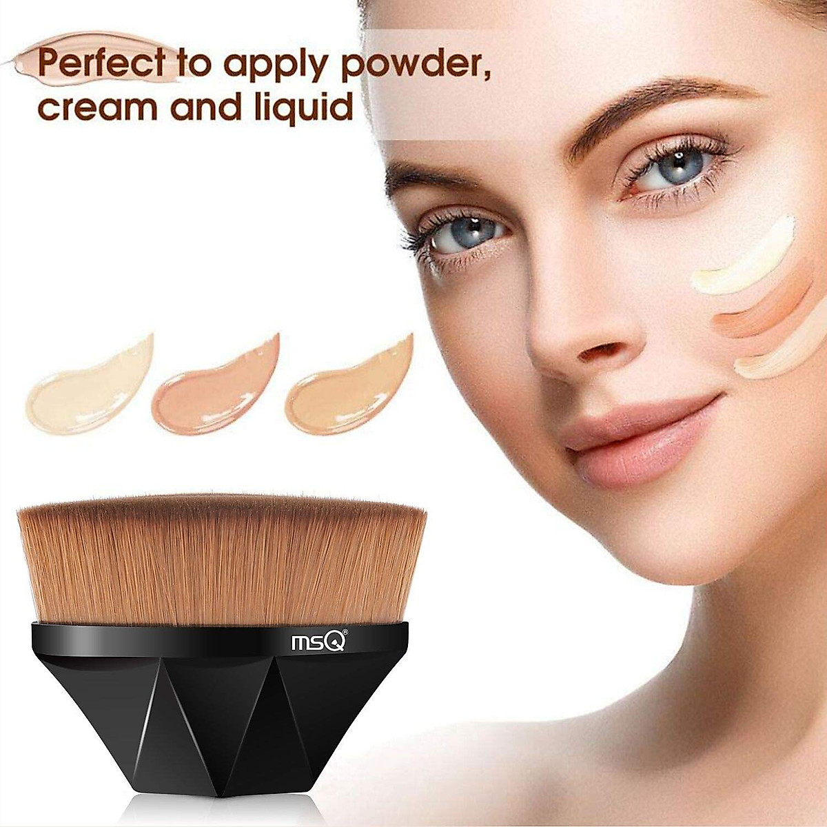 Foundation Brush Makeup Brush with Case, Black