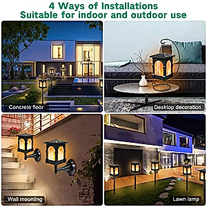 Merkisa Solar Lantern, IP65 Waterproof Solar Lights Outdoor Decorative with Assembly Accessories, 3 Light Modes Solar Powered Outdoor Lights for Patio, Garden, Yard and Table (2 Pack)