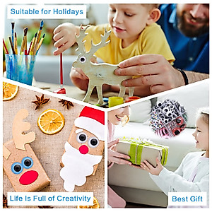 Prasacco 1500 Pcs Googly Eyes Self Adhesive, Wiggle Eyes for Crafts Multi-color Multi-size (4/5/6/8/10/15mm)