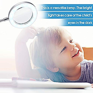LED Magnifying Lamp with Clamp, 1.75X Magnifying Glass with Light for Desk, Sewing, Table & Easel Use Super Bright, Perfect for Reading, Hobbies, Task Crafts, Repair or Workbench, Cool White