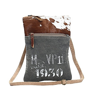 Myra Bag VP11 Cowhide & Upcycled Canvas Crossbody Bag S-1156