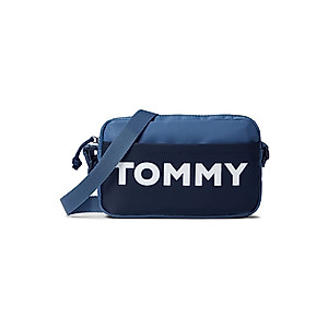 Tommy Hilfiger Erin II Camera Crossbody Bold Logo Color-Block Nylon Charcoal Blue Multi One Size