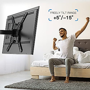Pipishell TV Wall Mount Full Motion for Most 26-55 Inch TVs, Wall Bracket TV Mount with Articulating Swivel Tilt Leveling Holds up to 66lbs Max VESA 400x400mm for LED LCD OLED 4K Flat Curved Screen