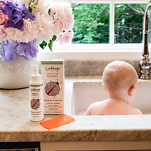 Ladibugs Cradle Cap Remedy Kit, 3oz | Includes Cradle Cap Serum & Fine-Toothed Comb | Effectively Removes Scales & Flakes | Soothes & Softens Scalp