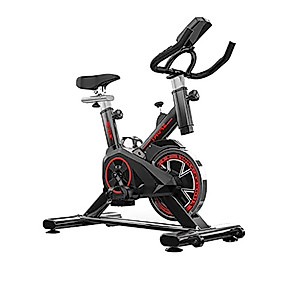 Exercise Bike Resistance and Height Adjustable Indoor Cycling Bike Stationary with LCD Digital Monitor and Phone Holder, Professional Exercise Sport Bike for Home Cardio Gym Workout (Black 2)