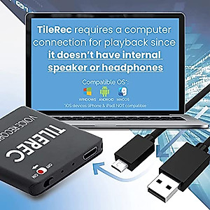 TileRec - Slimmest Voice Activated Recorder with 145 Hours Recording Capacity, MP3 Records, 24 Hours Battery Time, Metal Case – by Atto Digital