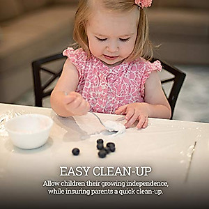 Clear Disposable Placemats for Baby, Toddler, Kids, Adults - Sticky Transparent Table Mat - Adhesive Table Topper Solutions for Schools, Airplane Tray Cover Disposable, Restaurant (40 Pack)