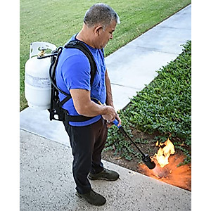 Flame King Propane Tank Alice Frame Backpack Carrier for 10LB Cylinder and Weed Torch, Black