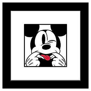 Trends International Gallery Pops Disney Mickey Mouse - Mickey Expressions - Funny Face Wall Art Wall Poster, 12" x 12", Black Framed Version