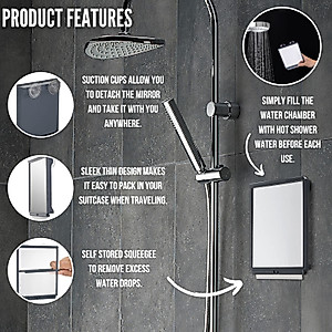 ToiletTree Products Fogless Shower Bathroom Mirror with Squeegee and Travel Bag