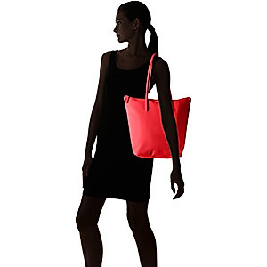 Lacoste Women's L.12.12 Concept Vertical Shopping Tote Bag, Navy/Iberis Red, One Size