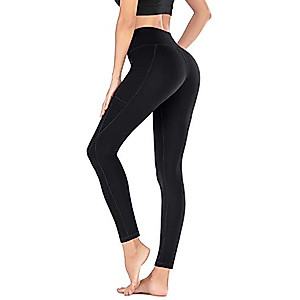 Heathyoga Women's Yoga Pants Leggings with Pockets for Women High Waist Yoga Pants with Pockets Workout Leggings Tights Black