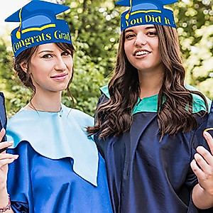 ceiba tree Graduation Hats for Kids 30 Pcs Paper Crowns Congrats Grad Cap Headbands School Students Party Favors