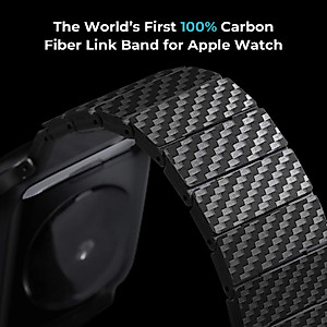 PITAKA Apple Watch Band, 100% Carbon Fiber, Lightweight & Comfortable, Customizable Size, Compatible with Apple Watch Series 8/7/6/SE/5/4/3/2/1