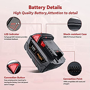 VANON 2 Pack High Output 6.0Ah M-18 Battery Replace for Milwaukee 18V Battery Lithium ion XC 48-11-1850 48-11-1852 48-11-1860 48-11-1828 with Premium Rechargeable System Chip Batteries