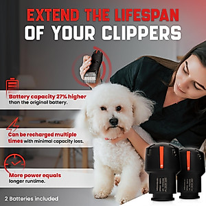 Replacement Battery for Andis PowerGroom AGR and BGR Series Clippers. NiMH, 2100 mAh, Japanese Cells. (Pack of 2)