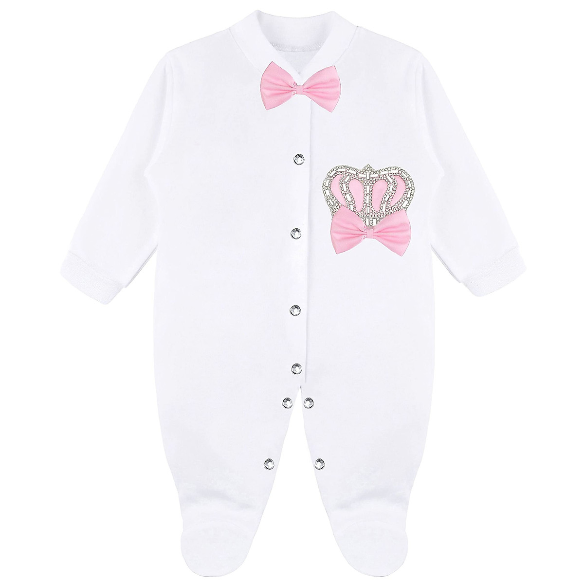 Lilax Baby Girl Newborn Crown Jewels Layette 4 Piece Gift Set 0-3 Months Pink